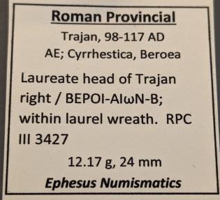 Trajan, 98-117 AD. Cyrrhestica, Beroea. AE24 | Roman Provincial Coins