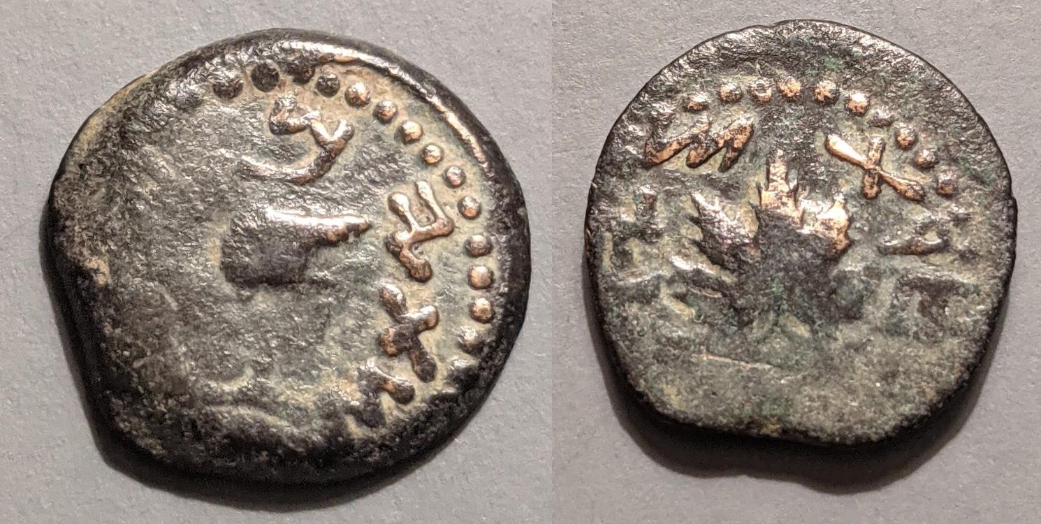 Judaea, First Jewish Revolt 66-70 AD, bronze prutah | Roman Provincial ...