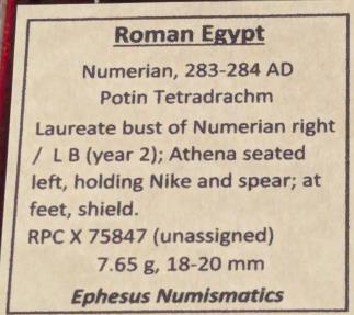 Roman Egypt, Alexandria. Numerian. 283-284 billon tetradrachm