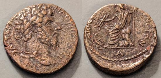 Lucius Verus, 161-169 AD. Syria, Cyrrhus. Zeus seated | Roman ...