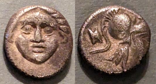 Pisidia, Selge, AR Obol, Gorgoneion / Athena | Greek Coins