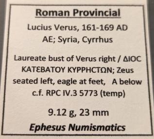 Lucius Verus, 161-169 AD. Syria, Cyrrhus. Zeus seated | Roman ...