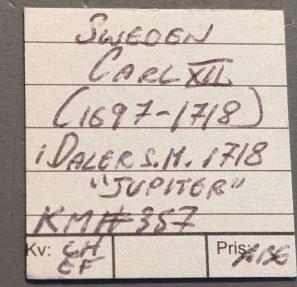 Lovely Sweden 1718 copper Daler | European Coins