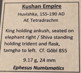 Kushan Empire, Huvishka, 155-190 AD. AE tetradrachm