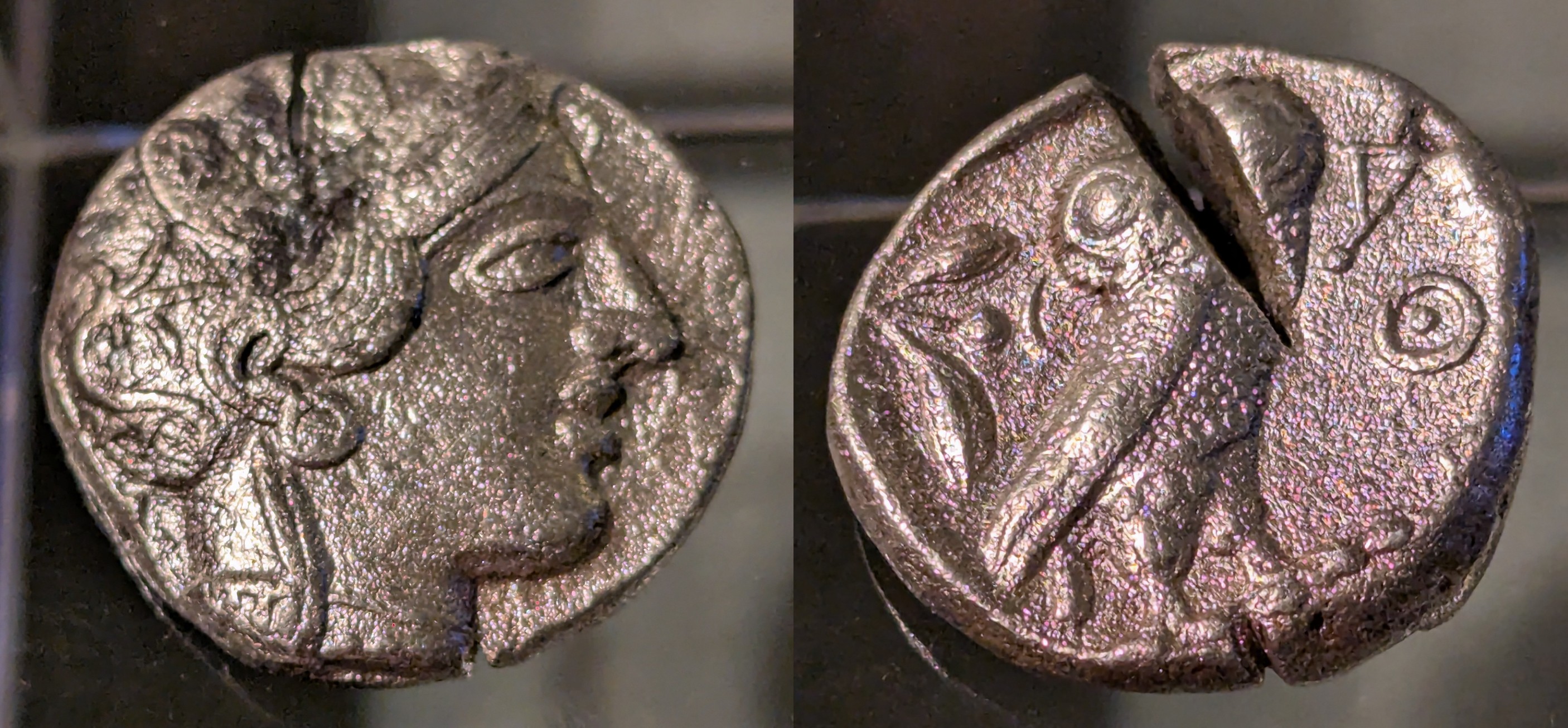 Attica, Athena. AR tetradrachm. Athena / Owl - test cut | Greek Coins