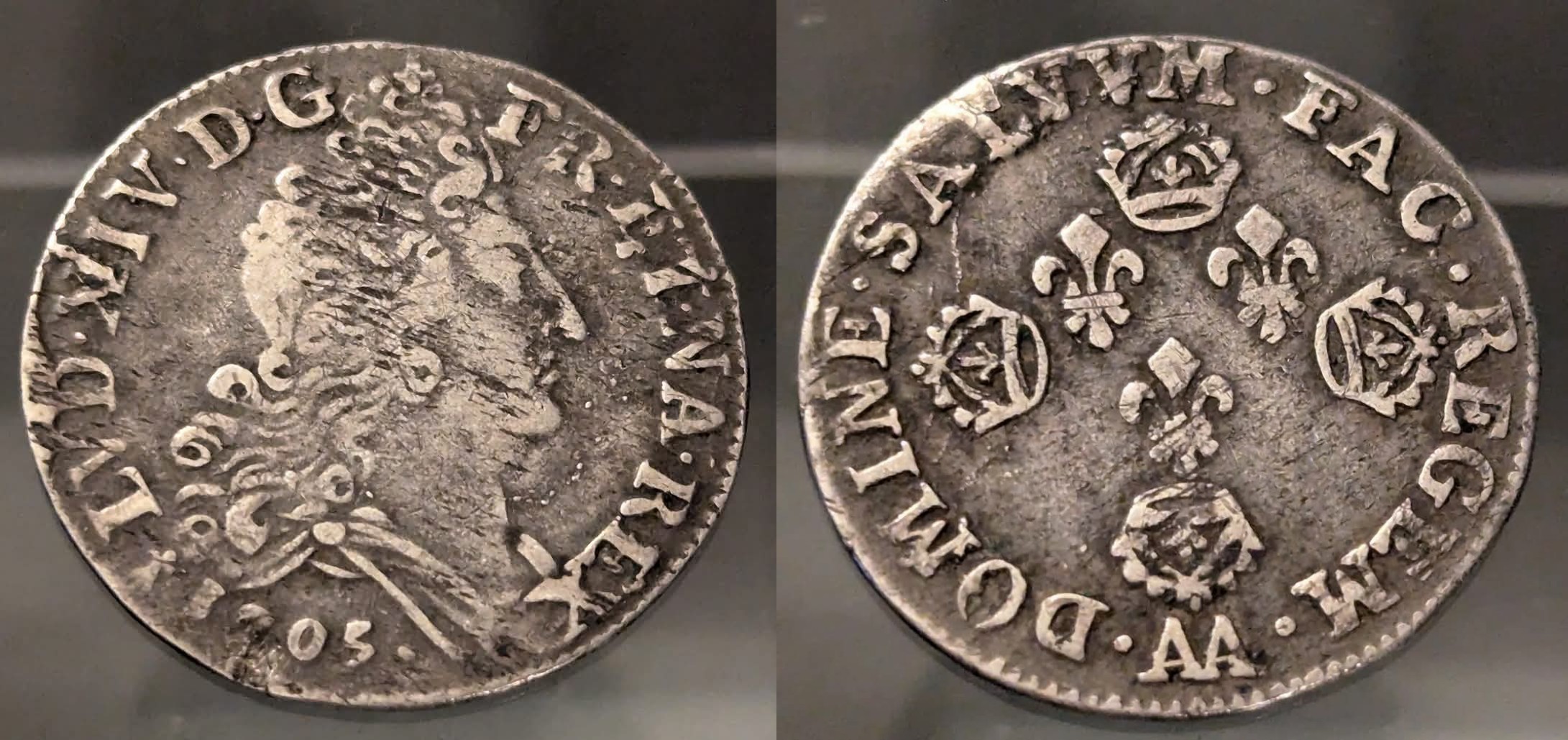 France, 1705-AA. Louis XIV, 1/10 exu. Silver | European Coins