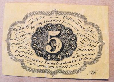 Fractional Currency - 5 cents | US Paper Money