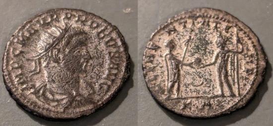 Probus, 276-282 AD, muted silvering . CLEMENTIA TEMP