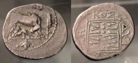 Illyria, Dyrrhachium, 2nd-1st centuries BC, cow / stellate pattern