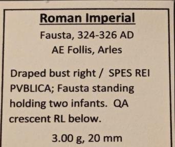 Fausta, wife of Constantine, AE follis, Arles mint | Roman Imperial Coins