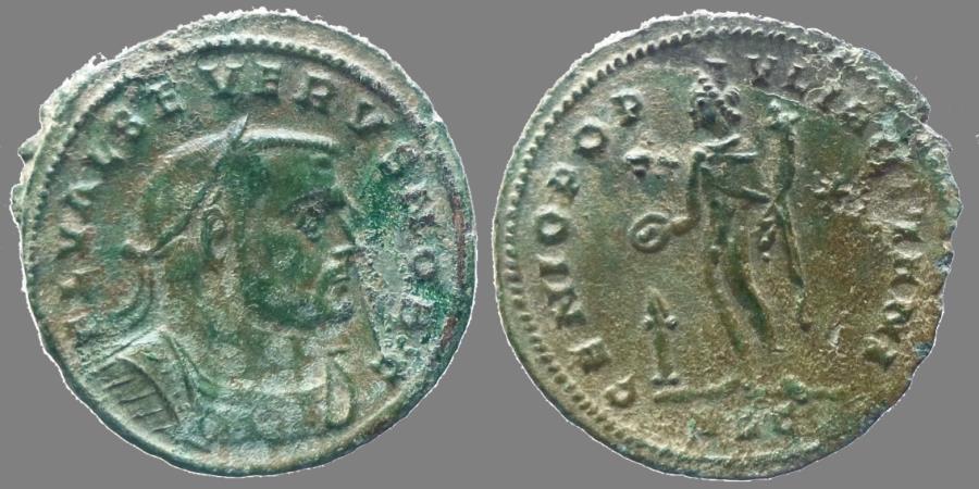 SEVERUS II as Caesar - AE Follis - GENIO POPVLI ROMANI - Lyon - Ric.193 ...