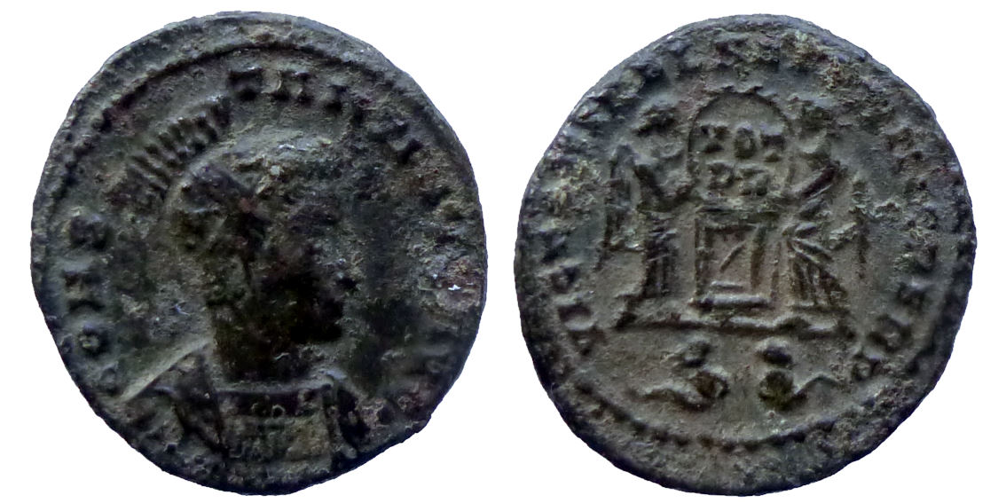 Constantinus I - Æ Nummus - VICTORIAE LAETAE PRINC PERP - Lyon - RIC. 65