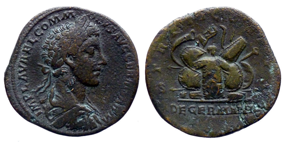 Commodus - Æ Sestertius - DE GERMANIS - RIC. 1570 - rare | Roman ...