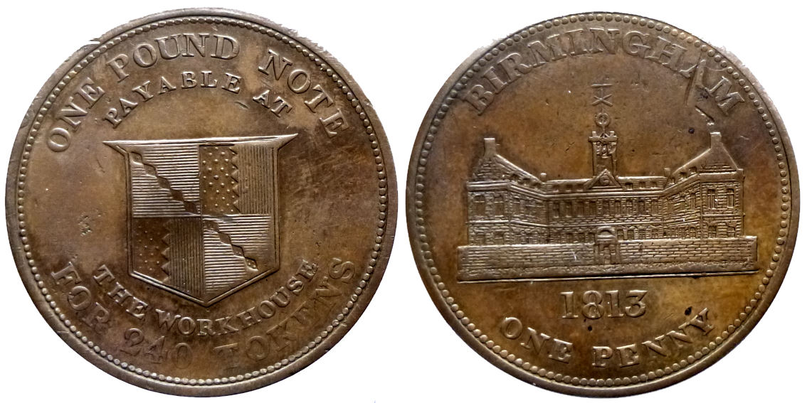Great Britain - AE Penny Token 1813 - BIRMINGHAM - Workhouse