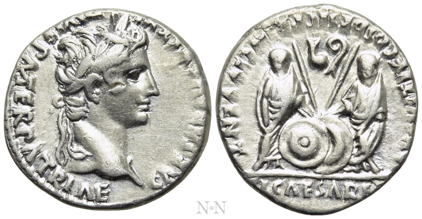 AUGUSTUS (27 BC-14 AD). Denarius. Lugdunum. | Roman Imperial Coins