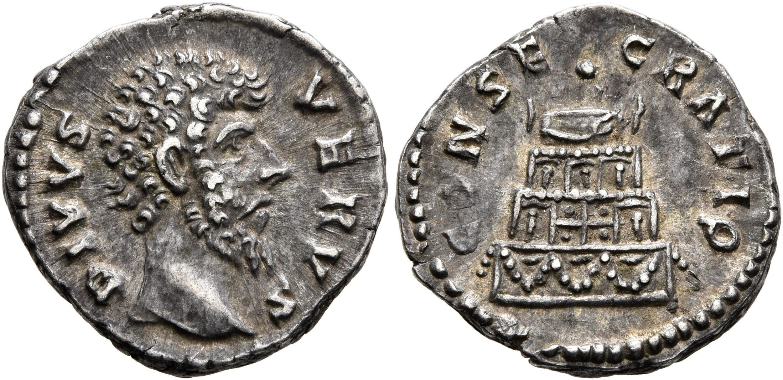 Divus Lucius Verus Ar Denarius Consecration Issue Roman Imperial Coins