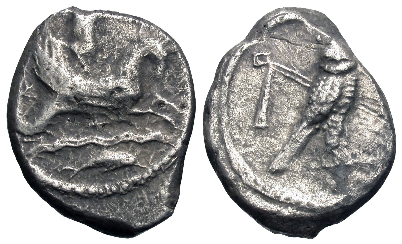 Phoenicia, Tyre. AR Shekel. Deity Riding Hippocamp / Owl. | Greek Coins