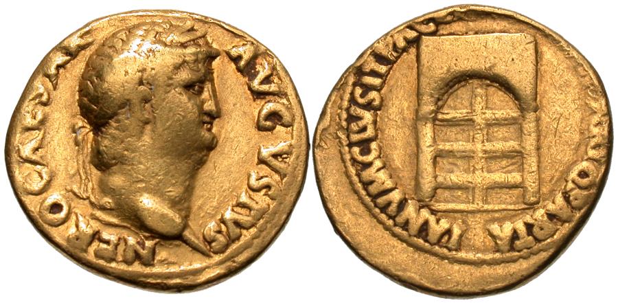 Nero. AV Aureus. Temple of Janus. | Roman Imperial Coins