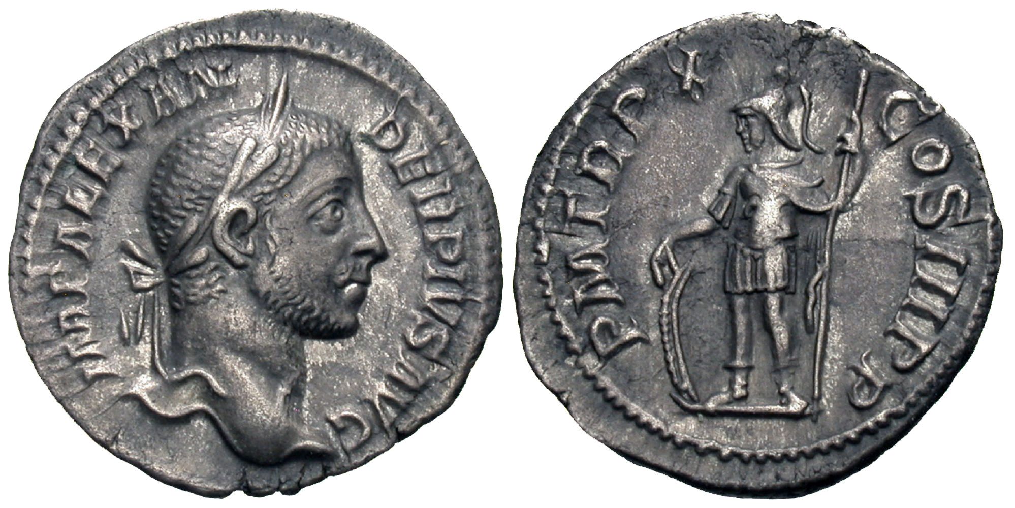 Severus Alexander. AR Denarius. Mars. | Roman Imperial Coins