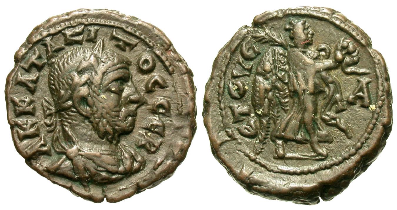 Roman Egypt. Tacitus. Potin Tetradrachm. Nike. | Roman Provincial Coins