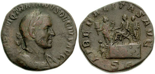 Trajan Decius. Æ Sestertius. Distribution Scene. Rare Reverse Type.