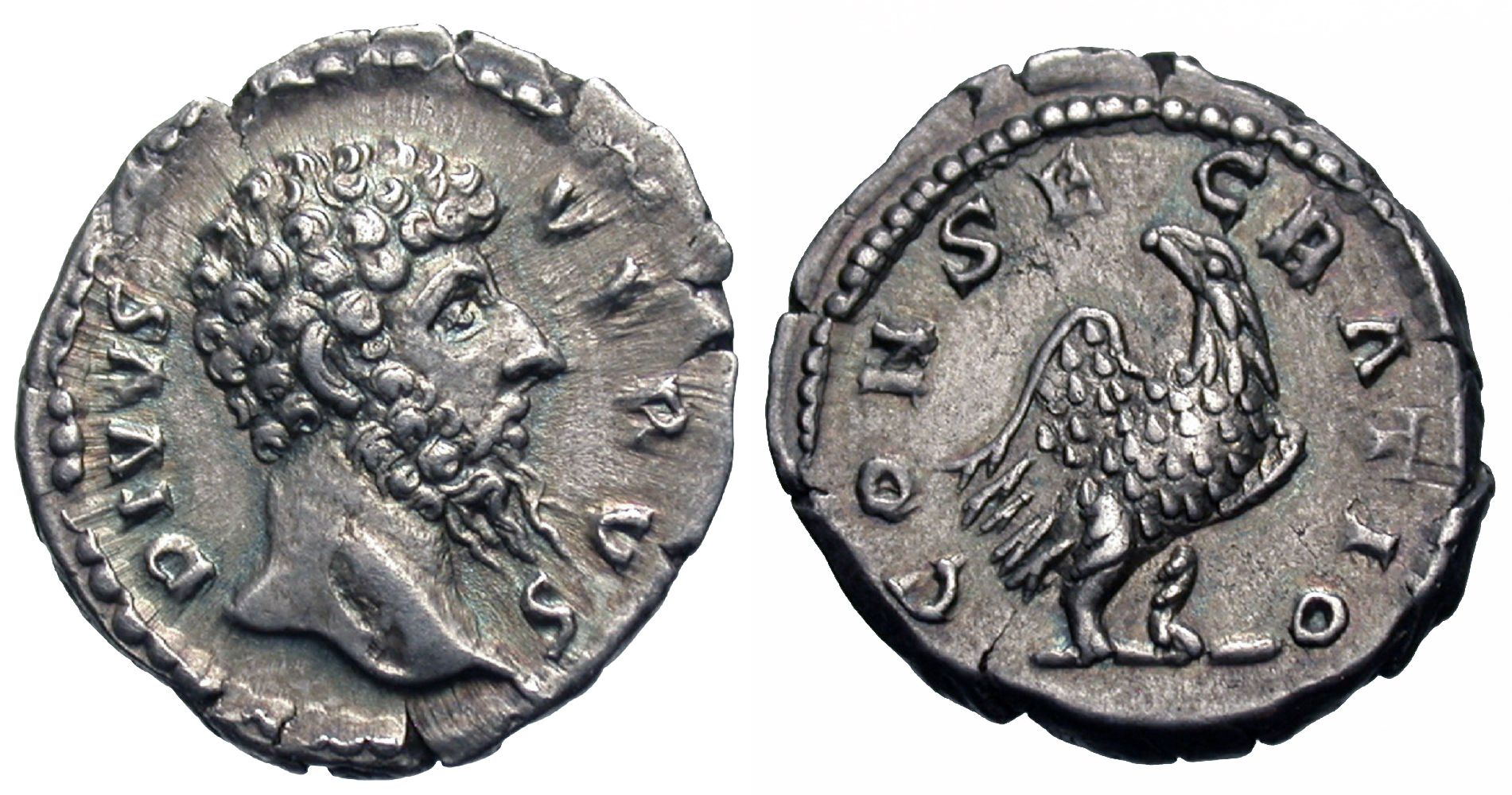 Divus Lucius Verus. AR Denarius. Consecration Issue. | Roman Imperial Coins