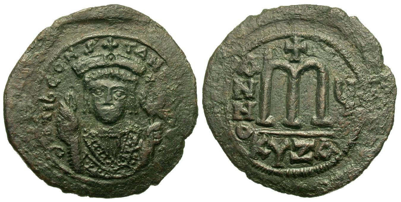 Byzantine Empire. Tiberius II Constantine. Æ Follis. Cyzicus Mint.