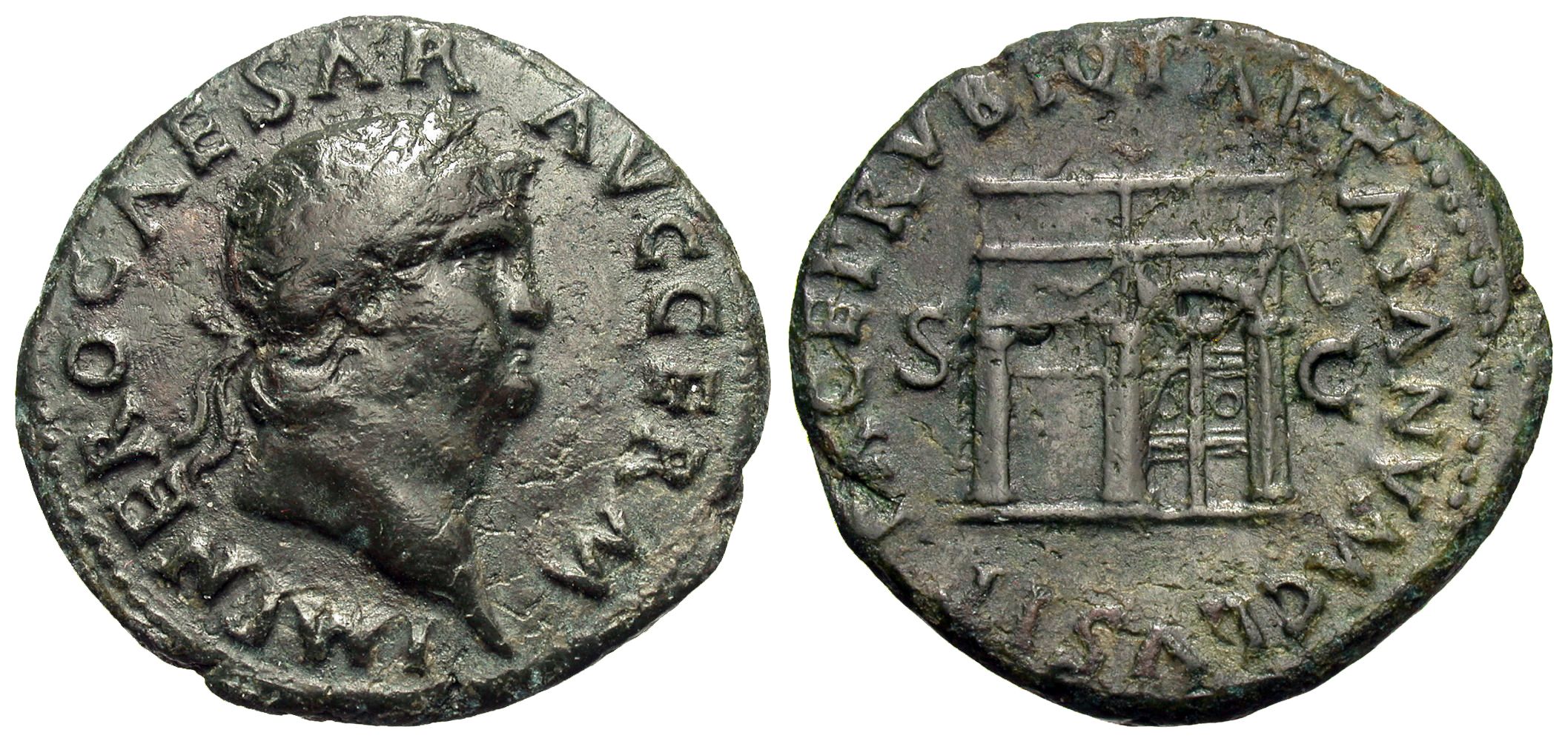 Nero. Æ As. Temple of Janus. | Roman Imperial Coins