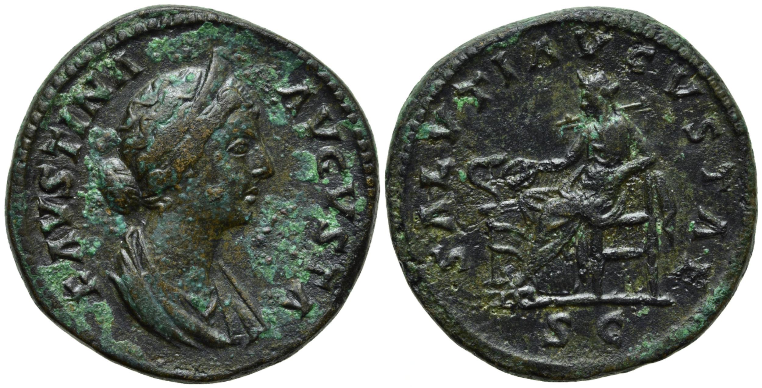 Faustina Junior. Æ Sestertius. Salus. | Roman Imperial Coins