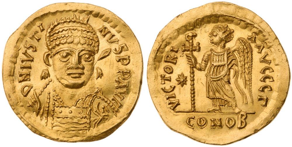Byzantine Empire. Justin I. Gold Solidus. | Byzantine Coins