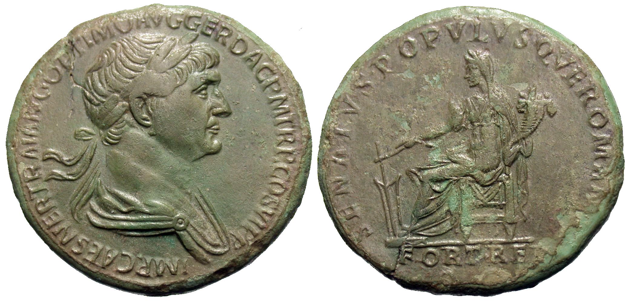 Trajan. Æ Sestertius. Fortuna. | Roman Imperial Coins