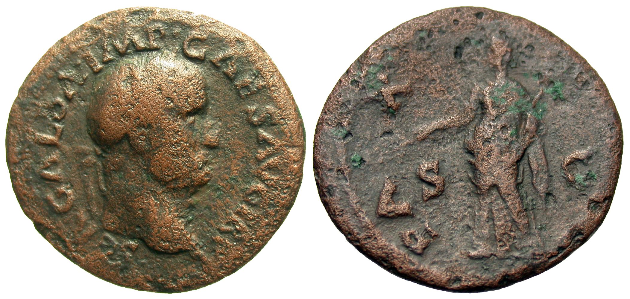 Galba. Æ As. Pax. VERY RARE. | Roman Imperial Coins