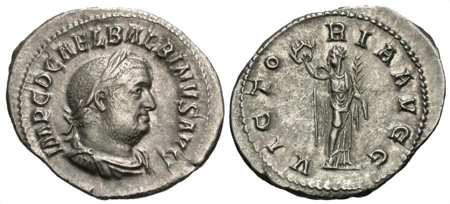 Balbinus. AR Denarius. Victory. | Roman Imperial Coins