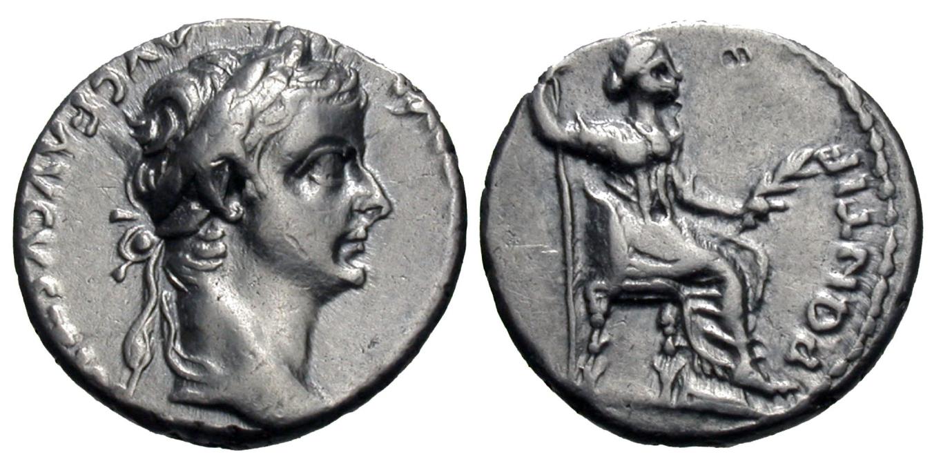 Tiberius. AR Denarius. Tribute Penny. | Roman Imperial Coins