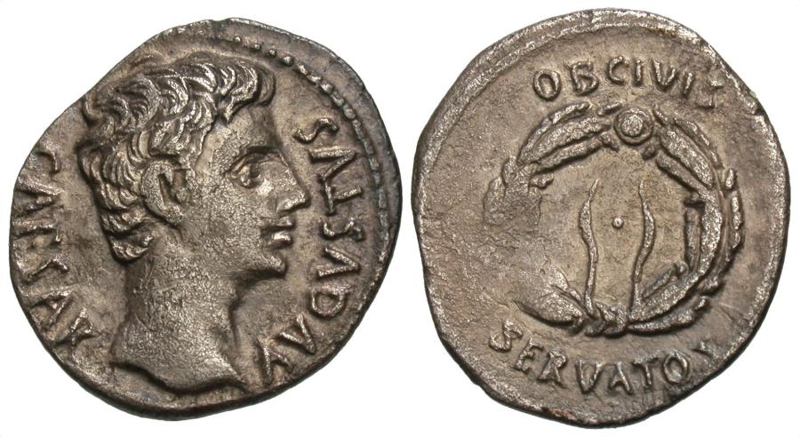 Augustus. AR Denarius. Uncertain Spanish Mint (Colonia Caesaraugusta?).