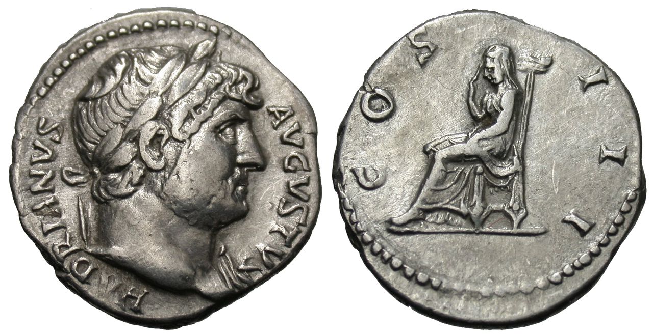 Hadrian. AR Denarius. Pudicitia. | Roman Imperial Coins