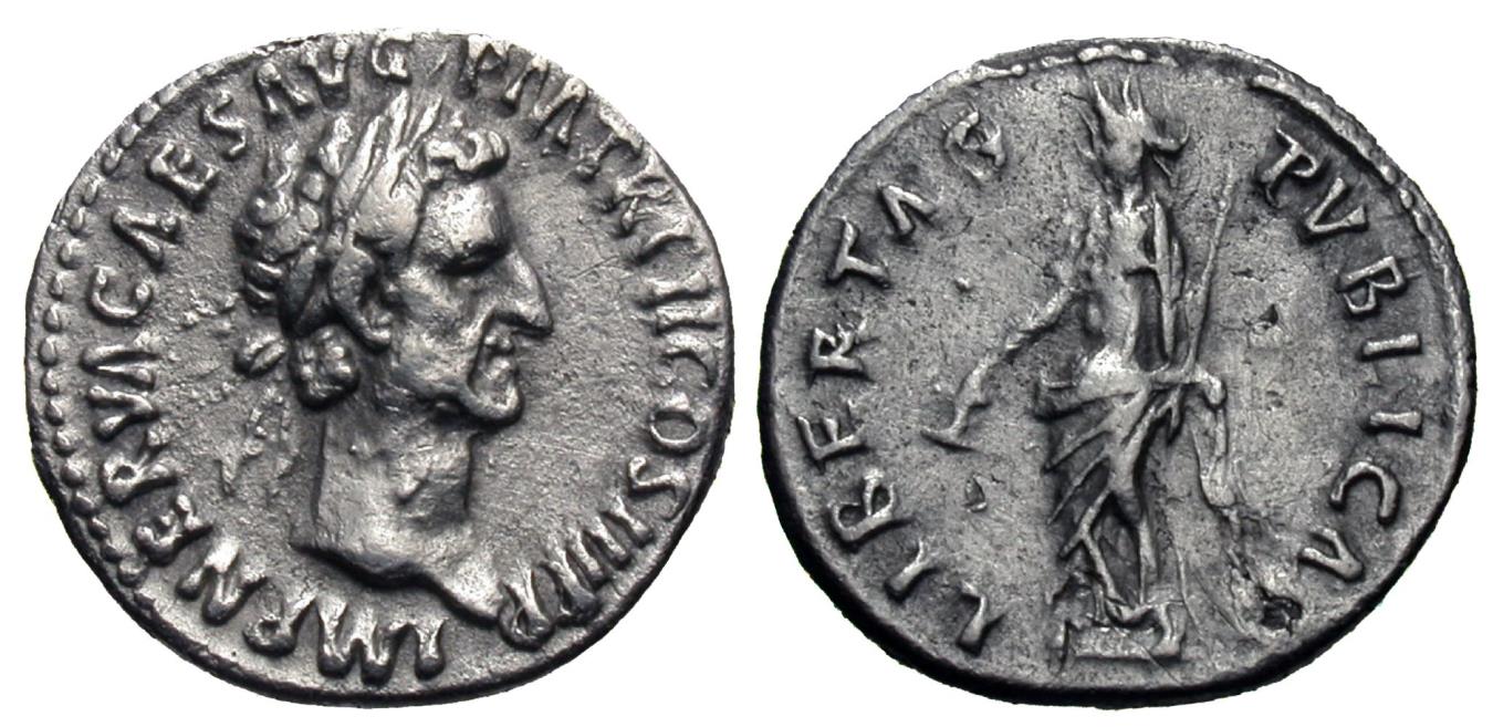 Nerva. AR Denarius. Libertas. | Roman Imperial Coins