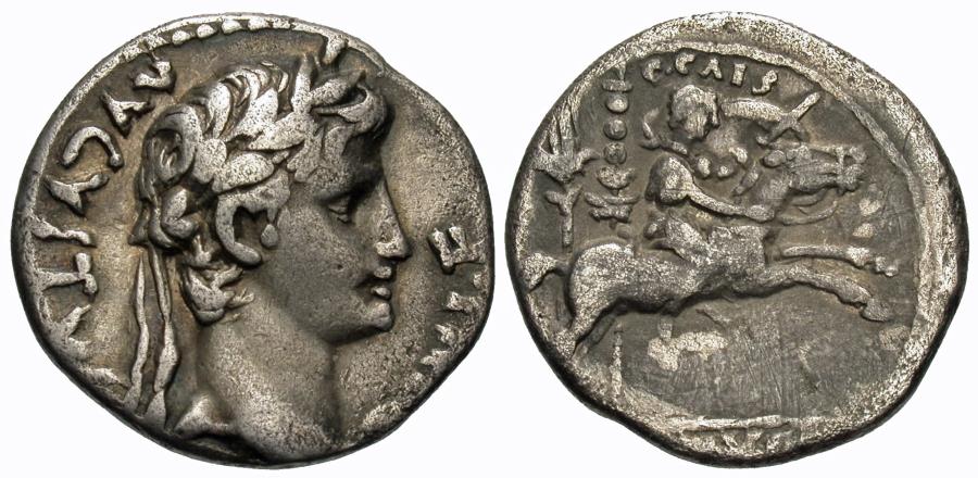 Augustus. AR Denarius. Gaius Caesar On Horseback. | Roman Imperial Coins