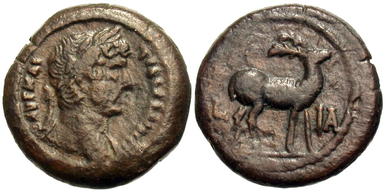 Roman Egypt, Alexandria. Hadrian. Æ Obol. Stag. | Roman Provincial Coins