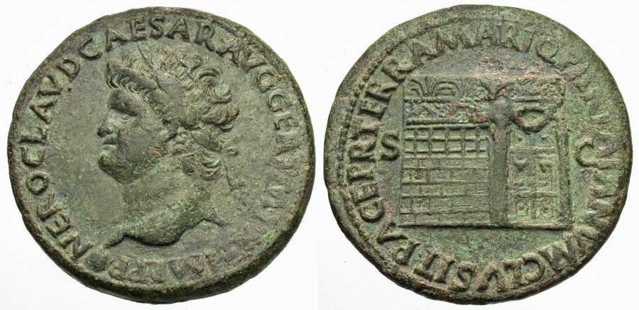 Nero. Æ Sestertius. Temple of Janus. | Roman Imperial Coins