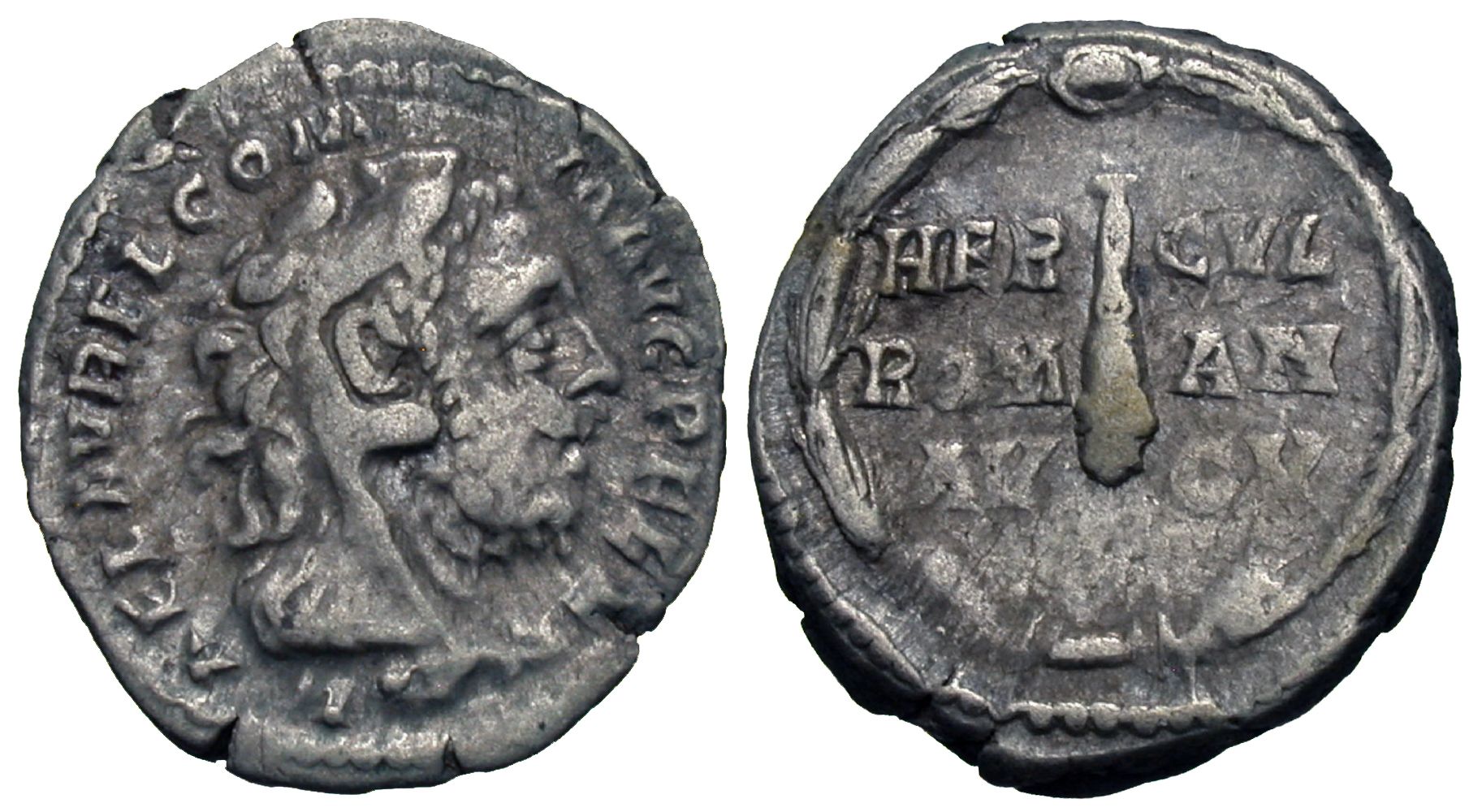Commodus, as Hercules. AR Denarius. | Roman Imperial Coins