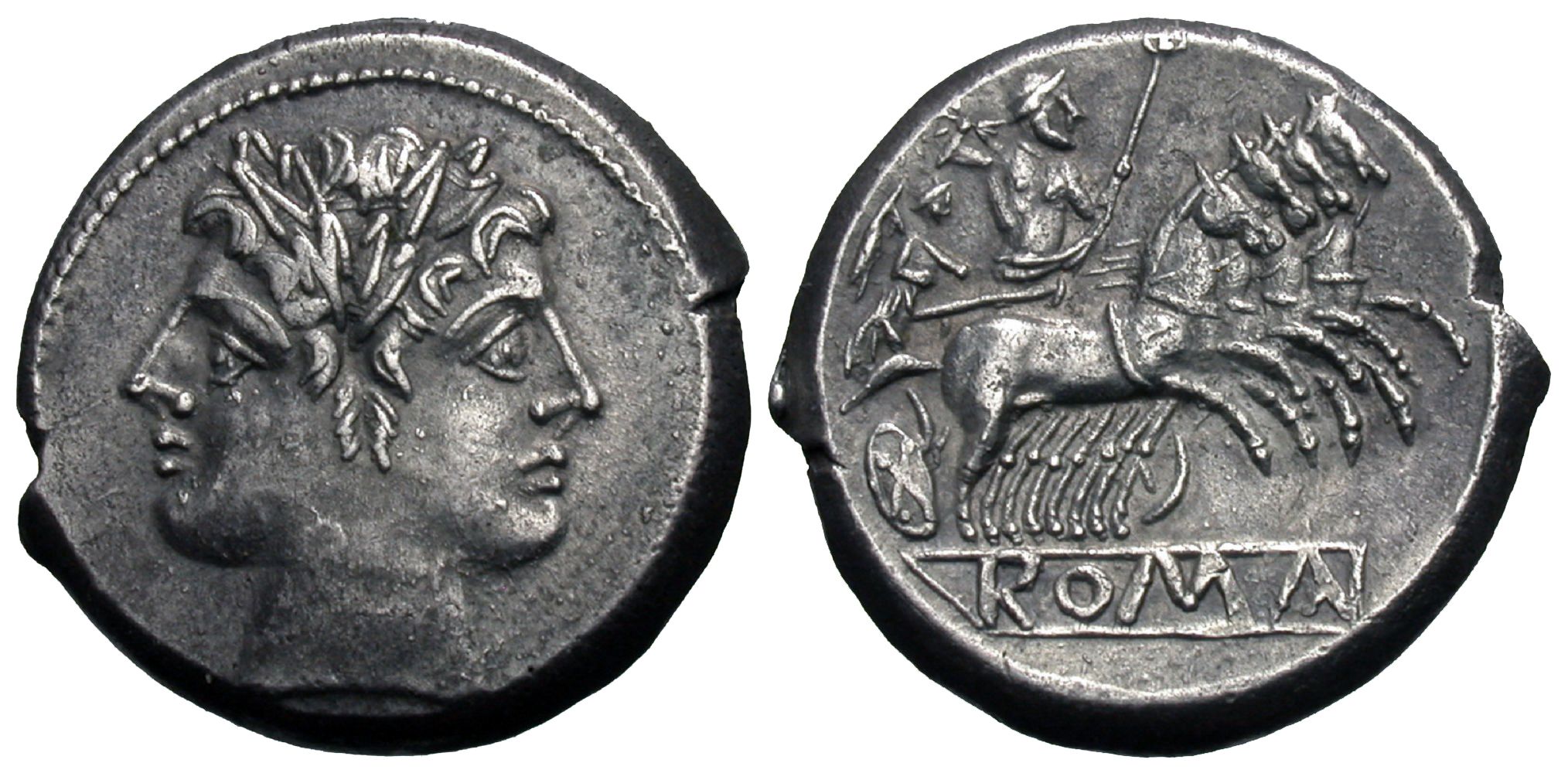 Roman Republic. Anonymous. AR Quadrigatus - Didrachm. | Roman ...