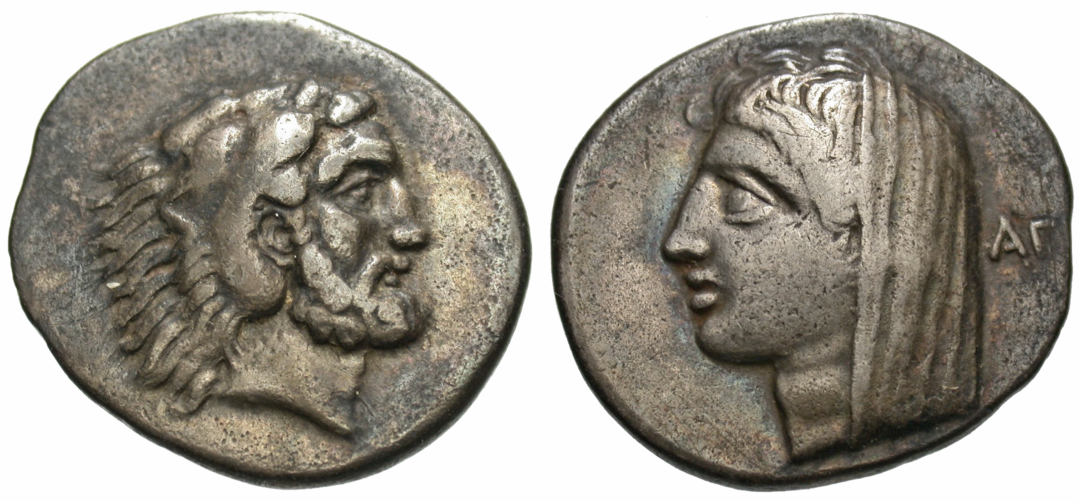 Islands Off Caria, Kos. AR Didrachm. Herakles / Demeter. | Greek Coins