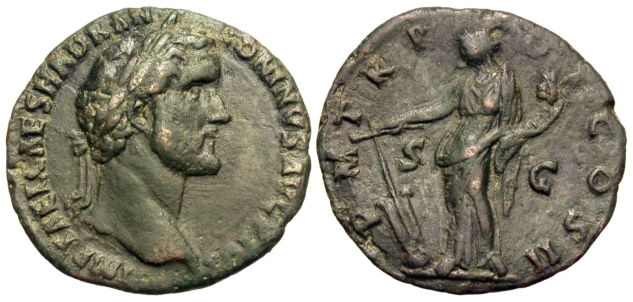 Antoninus Pius. Æ As. Fortuna. | Roman Imperial Coins