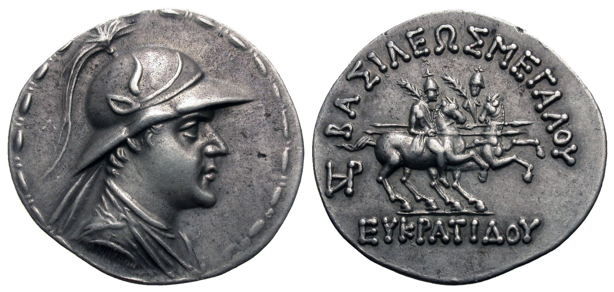 Baktria, Indo-Greek Kingdom. Eukratides I. AR Tetradrachm. | Ancient ...