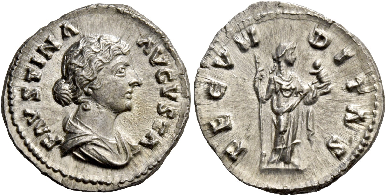 Faustina Junior. AR Denarius. Fecunditas. FDC! | Roman Imperial Coins