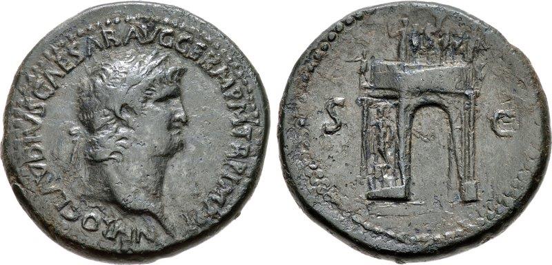 Nero. Æ Sestertius. Triumphal Arch. | Roman Imperial Coins