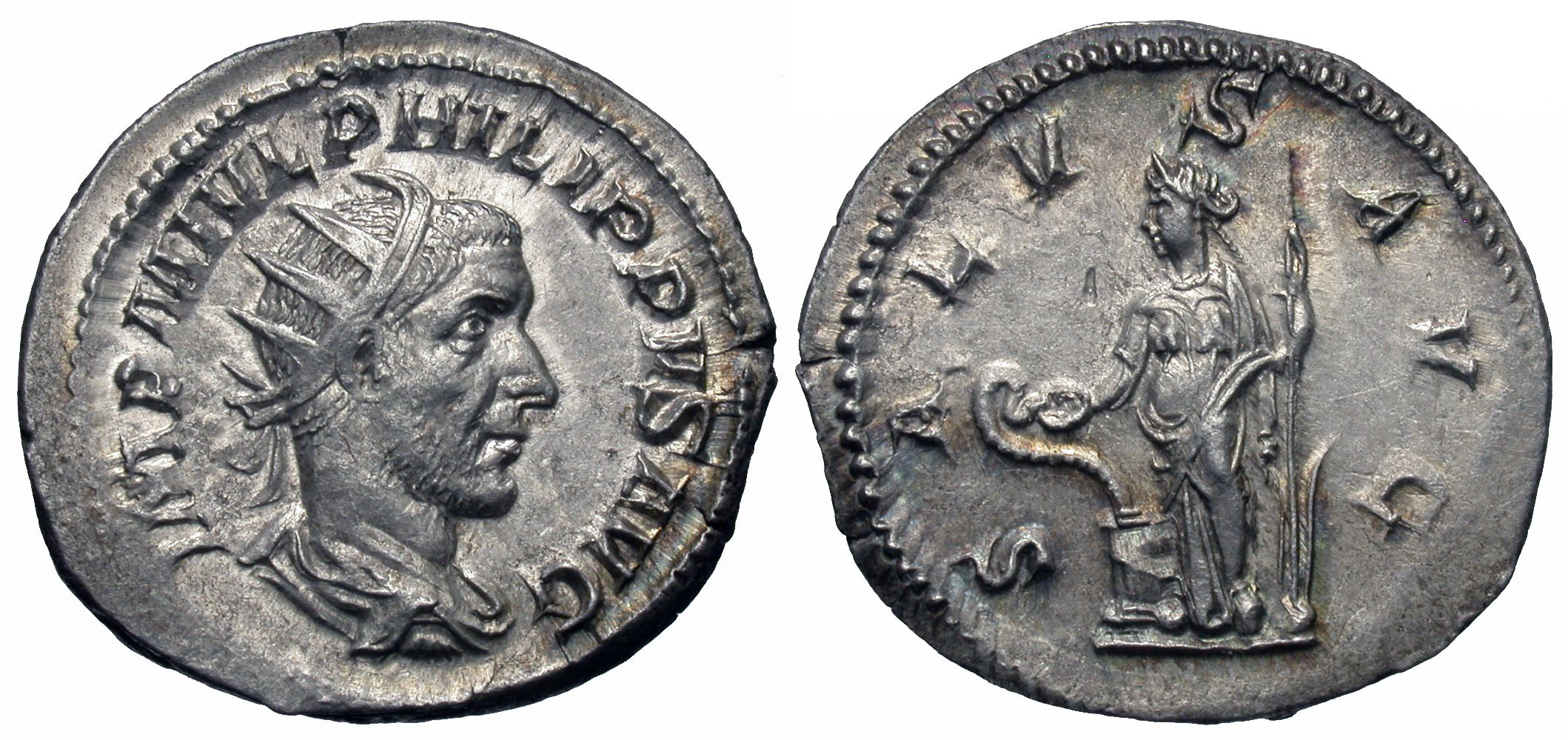 Philip I. AR Antoninianus. Salus. | Roman Imperial Coins