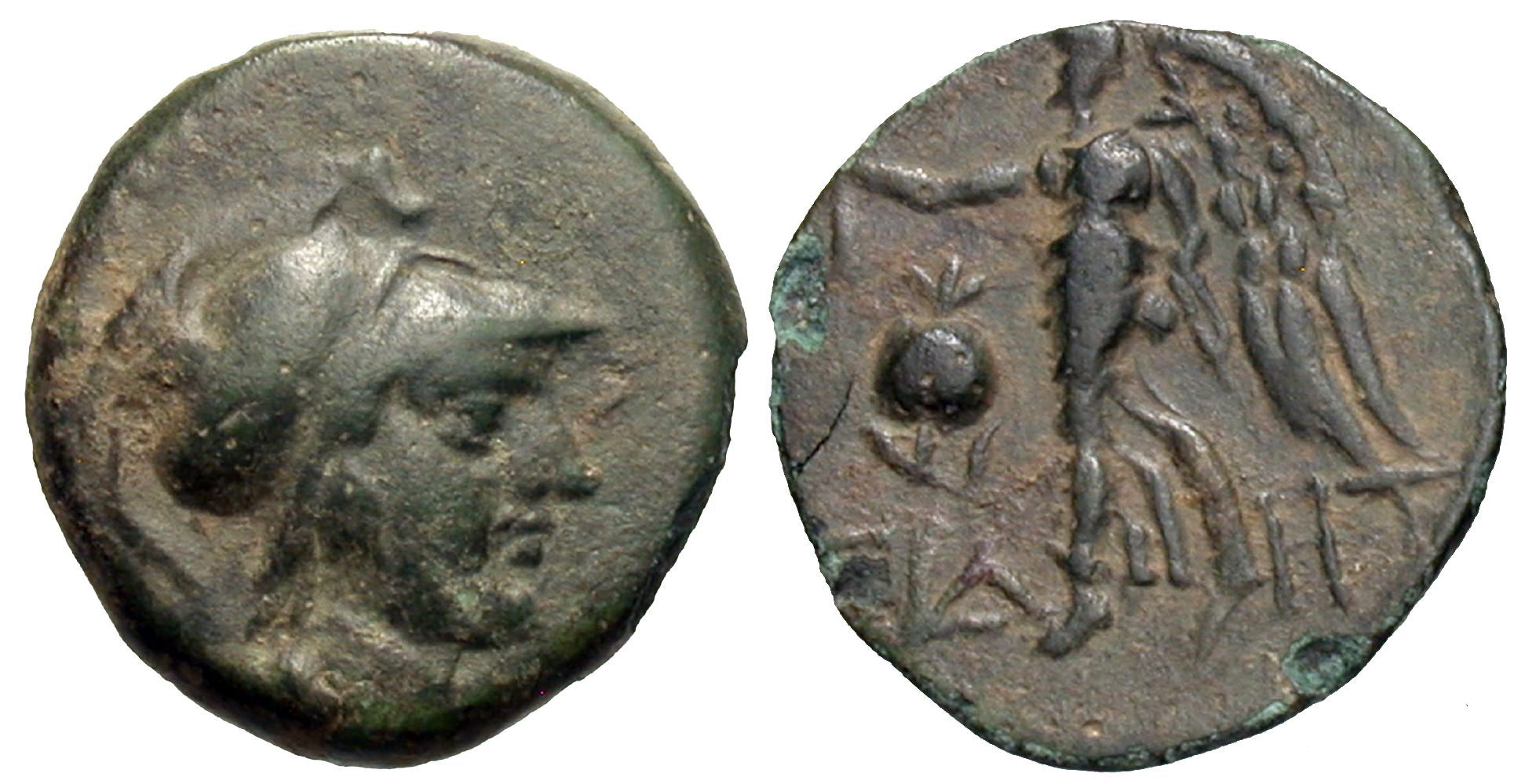Pamphylia, Side. Æ 16 mm. Athena / NIke. | Greek Coins