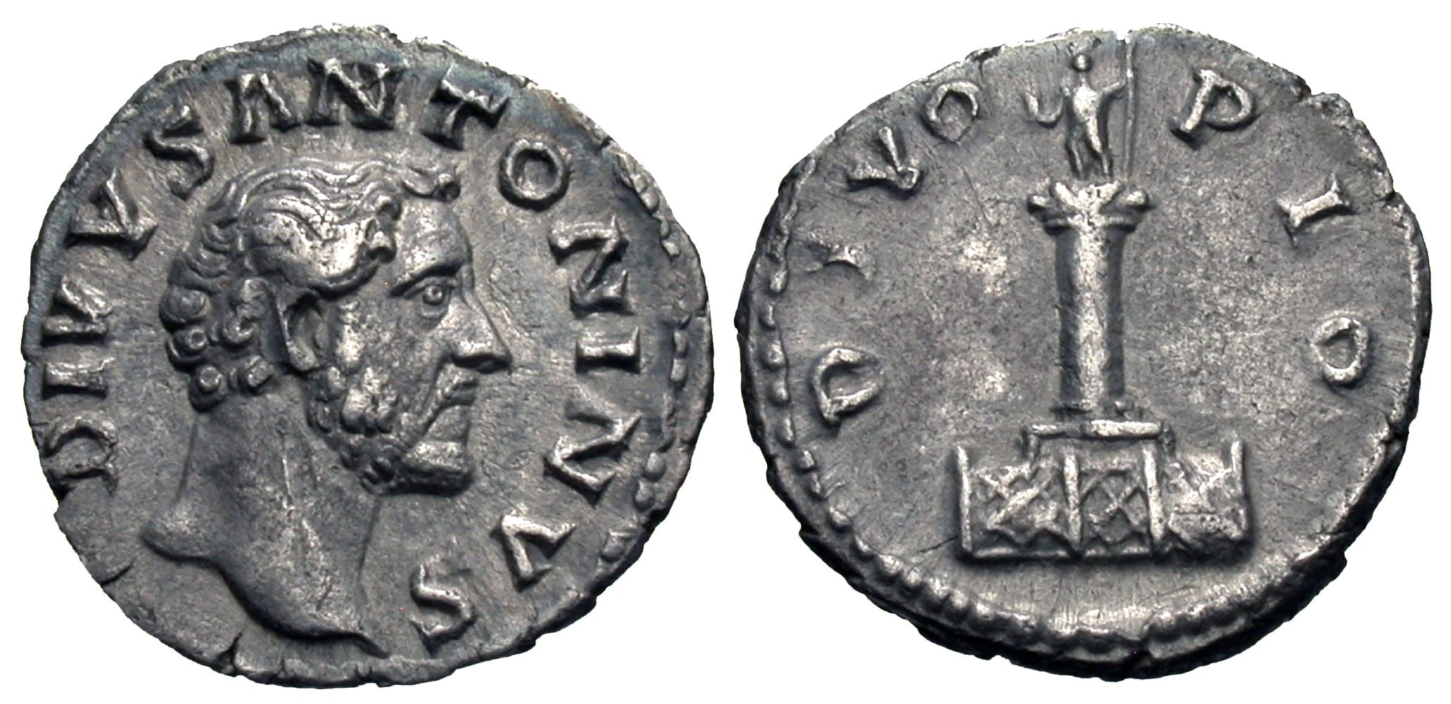 Divus Antoninus Pius. Denarius. Column. | Roman Imperial Coins